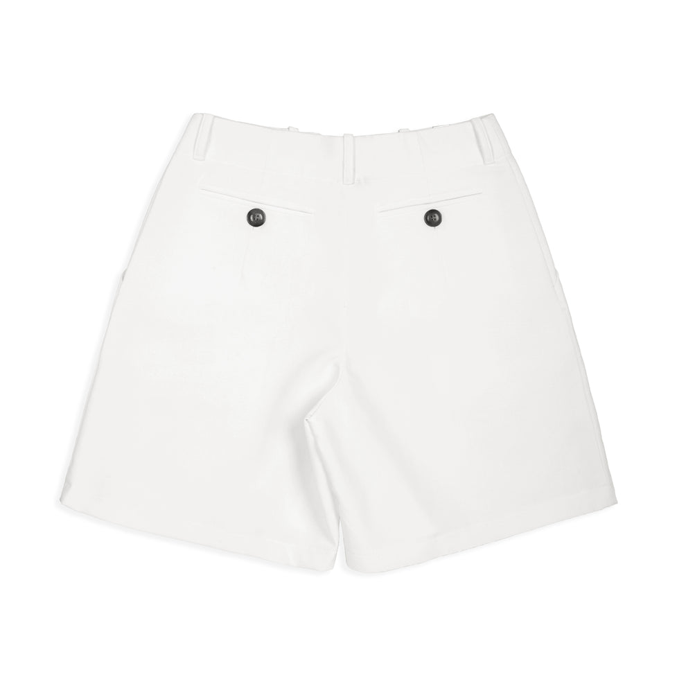 HIGH WAIST WHITE LINEN LEWIS SHORTS – [ MATÌERE ESSENCE ]
